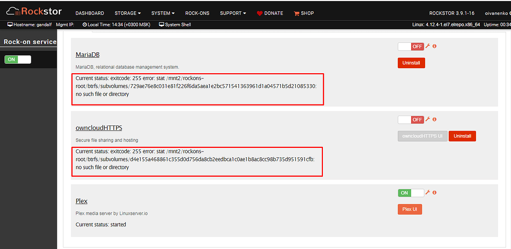Deleting snapshots will delete rockons data directories - Rock-ons - Rockstor Community Forum