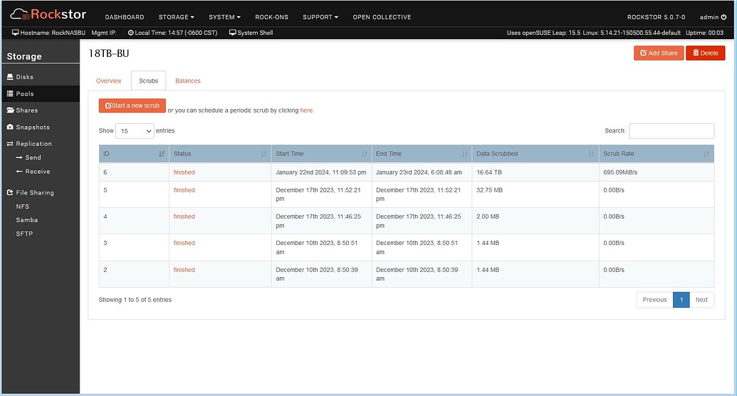 Scrub speed very VERY slow - Troubleshooting - Rockstor Community Forum